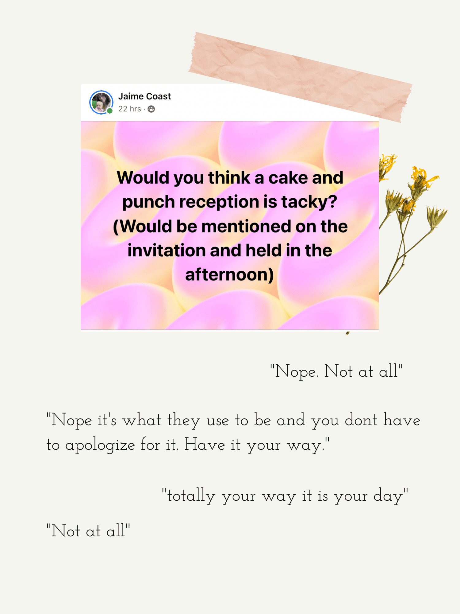 Everything You Need to Know About Cake and Punch Receptions - Loud Bride